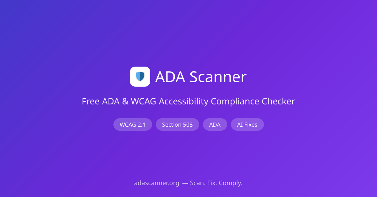 ADA Scanner — Free ADA & WCAG Accessibility Compliance Checker